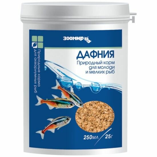 Зоомир Корм для аквариумных рыб универсальный 25 г, Дафния, банка 250 мл.