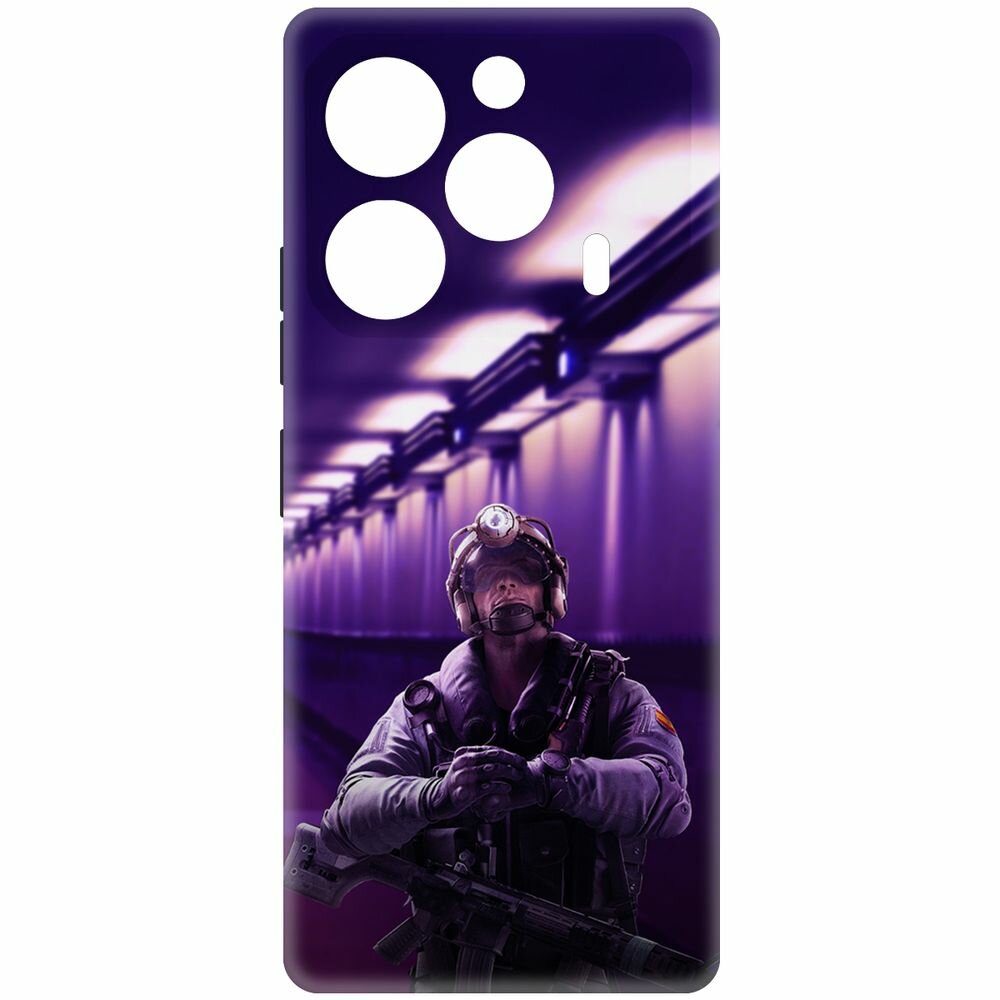 Чехол-накладка Krutoff Soft Case Cтандофф 2 (Standoff 2) - Неон для TECNO Pova 6 черный