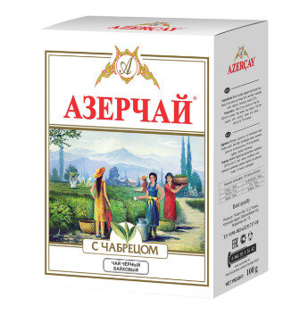 Чай черный AZERCAY байховый с чабрецом листовой, 100г, 6 шт.