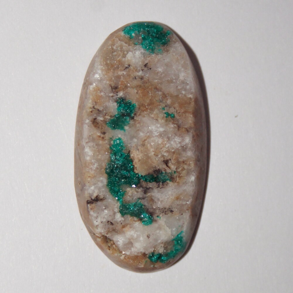 Диоптаз кабошон, натуральный камень, 34х18х4 мм, Казахстан, "True Stones"