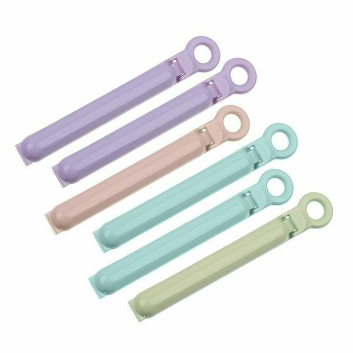 Набор зажимов для пакетов 6шт (пластик)