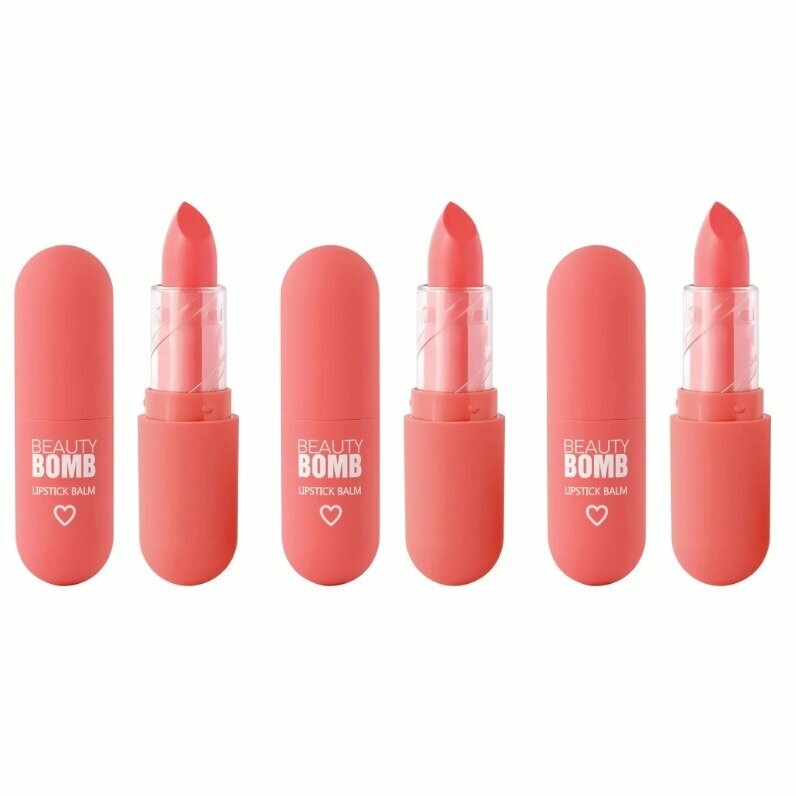 Помада-бальзам для губ Beauty Bomb Color Lip Balm тон 04, персиковый, 4 г, 3 шт