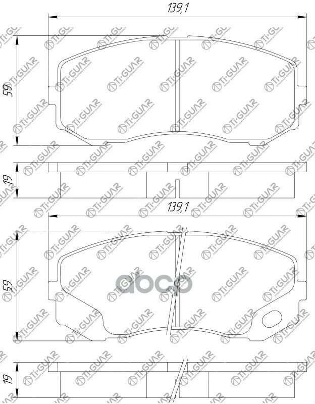Тормозные колодки дисковые /передние комплект 8шт /TI-GUAR для MITSUBISHI CANTER FE7 /FE8 2004-2007; TG-5520 PN3513 AY040NS12.