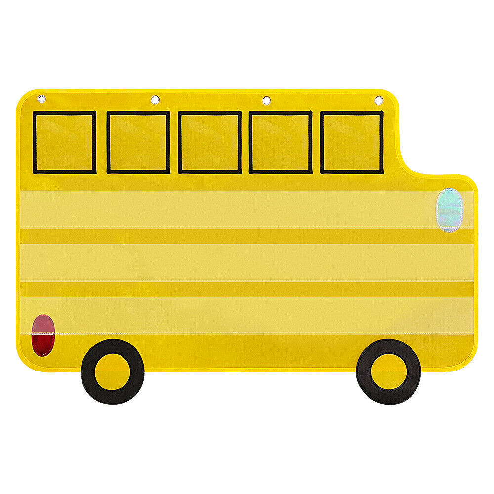 Набор для классной комнаты Spot, алфавит, школьный автобус, карманная таблица, желтый