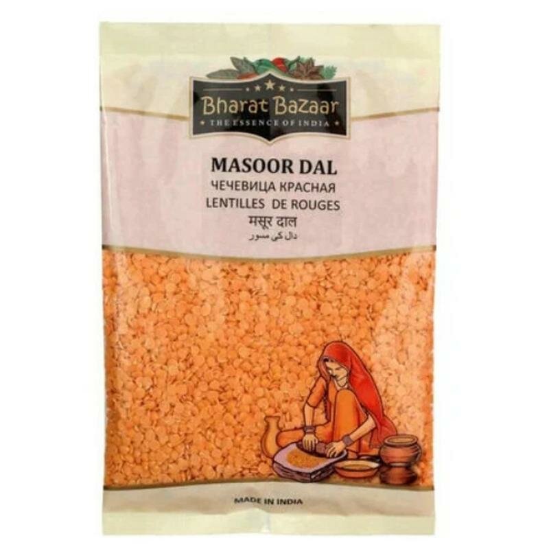 Чечевица красная колотая шлифованная MASOOR DAL Bharat Bazaar, 500 г
