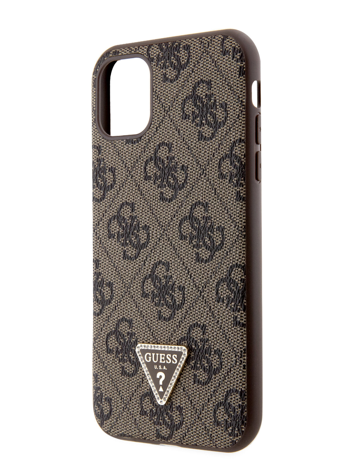 Guess для iPhone 11 чехол Crossbody PU 4G Triangle Diamond logo Hard + Universal Strap Brown