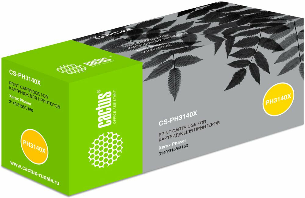 Картридж Cactus CS-PH3140X, черный, 2500 страниц, совместимый для Xerox Phaser 3140/3155, 3160