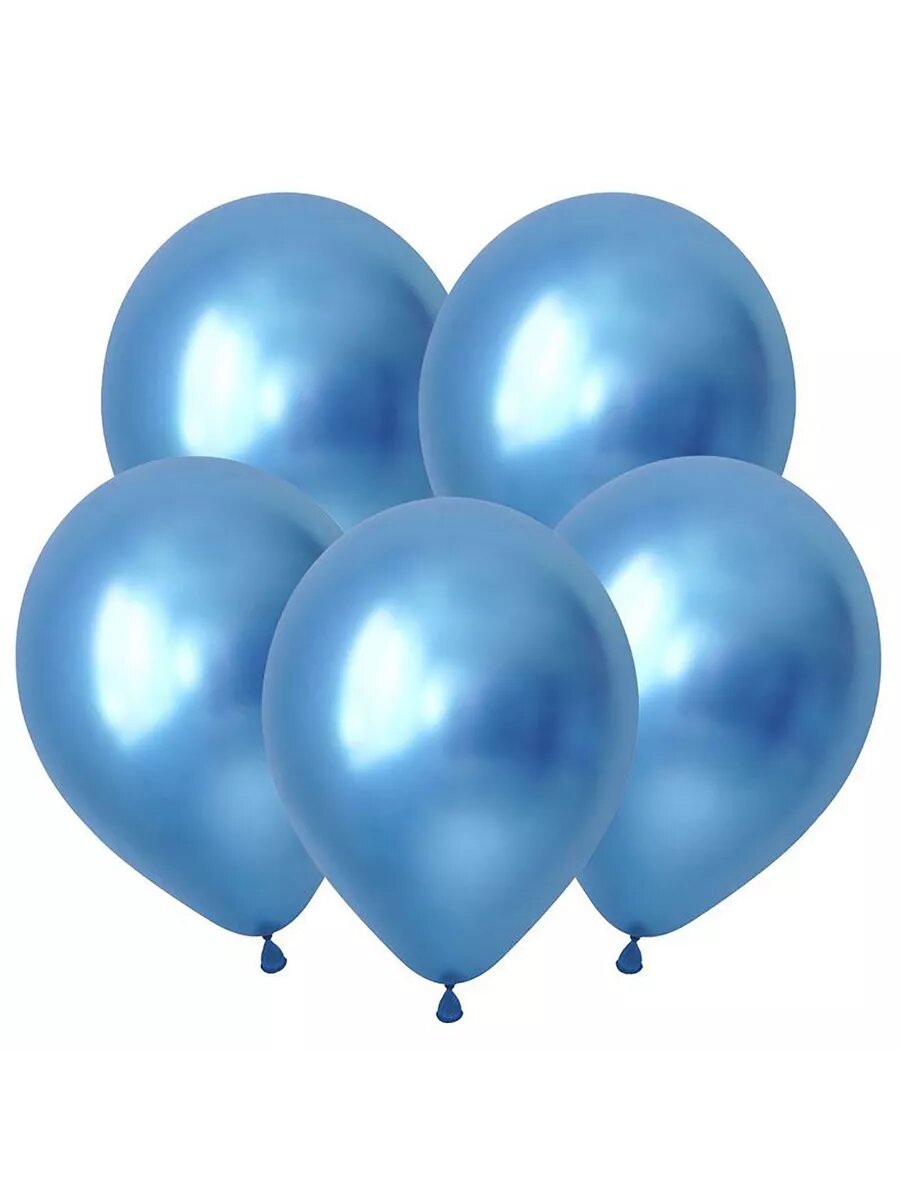 Синий, Зеркальные шары/ Luster Blue, латексный шар (12"/30 см ) 50 шт. / DECOBAL, Вьетнам