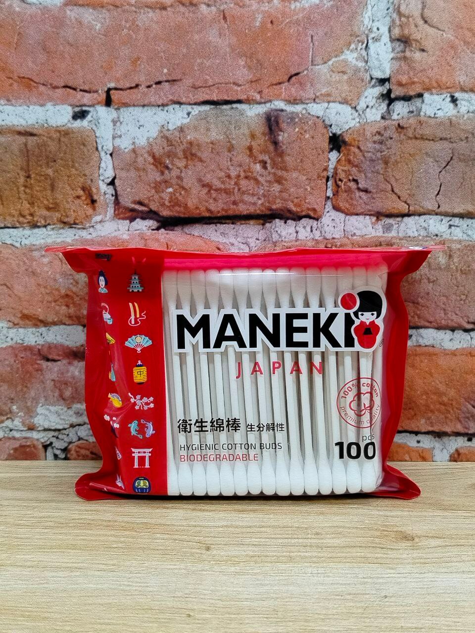 Maneki Red Ватные палочки гигиенические 100 шт в zip-пакете