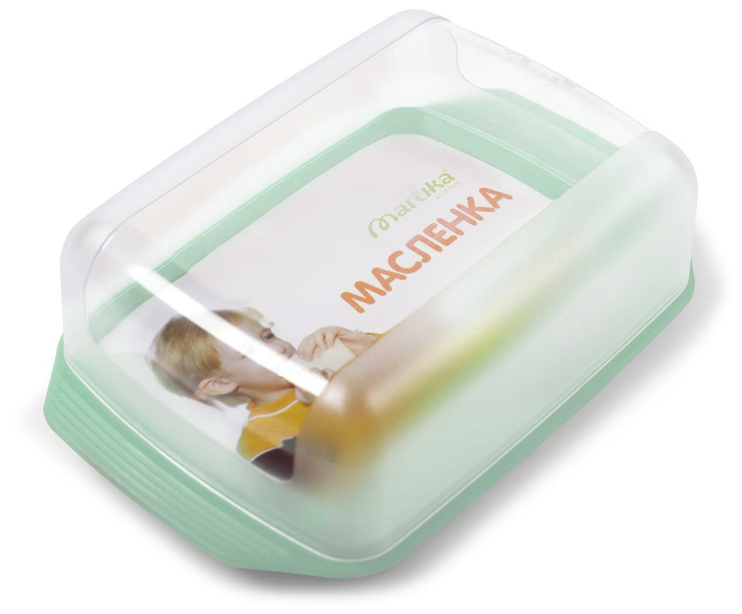 Масленка Martika с прозрачной крышкой пластиковая