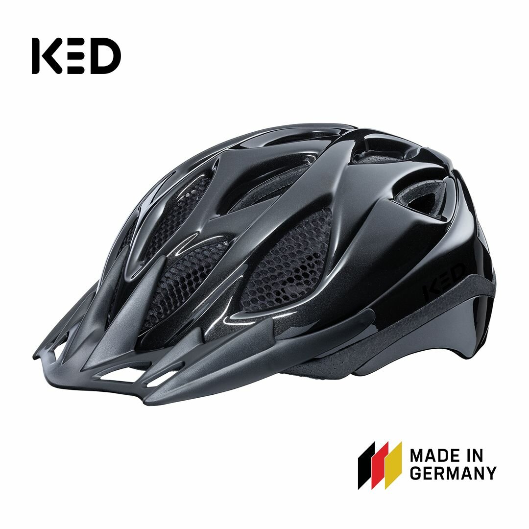 Шлем велосипедный взрослый мужской, женский, подростковый, защитный велошлем KED Tronus Black, для самоката, роликов и скейтборда, размер M (52-56)