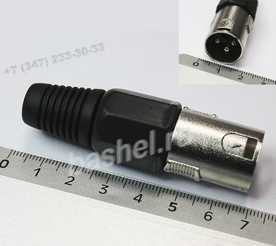 Штекер XLR(M) шестигр, чёрный, DAYTON