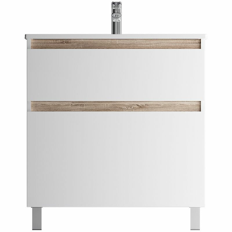 M85AFSX0802WG X-Joy, База под раковину Am.Pm, напольная, 80 см, 2 ящика, белый глянец