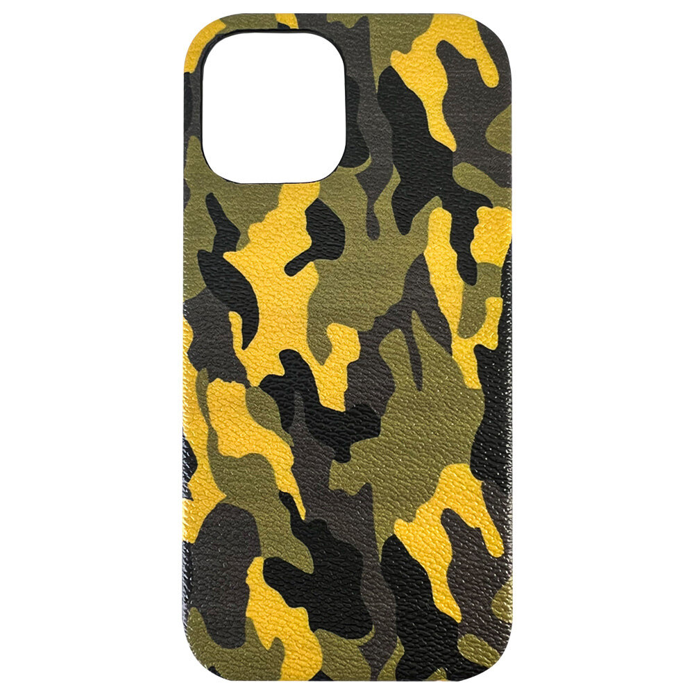 Кожаный чехол хаки iGrape для iPhone 12 Pro Max, Желтый