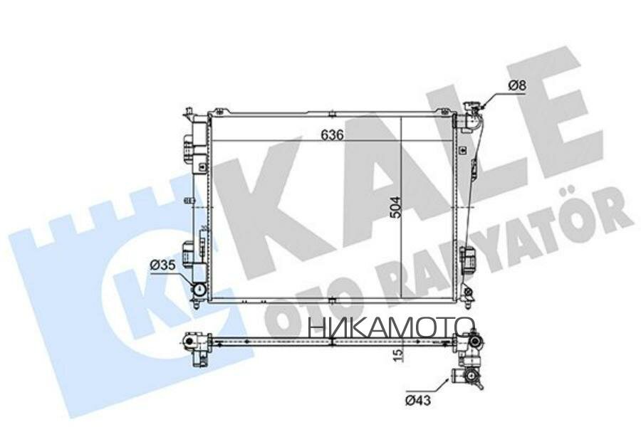 KALE 361965 Радиатор охлаждения двигателя HYUNDAI/ KIA SONATA YF/OPTIMA 10- MT паяный