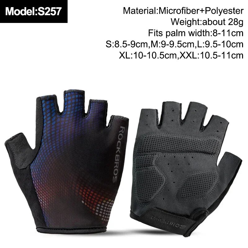 ROCKBROS велоперчатки S257 Blue, M, черные