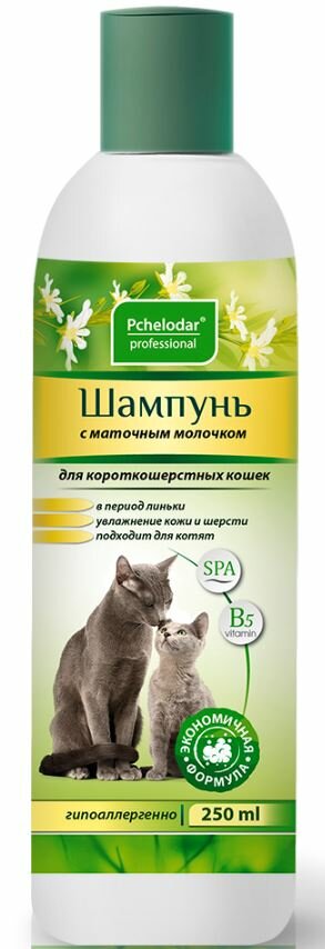 Агробиопром Шампунь гигиенический с маточным молочком для короткошерстных кошек 250мл