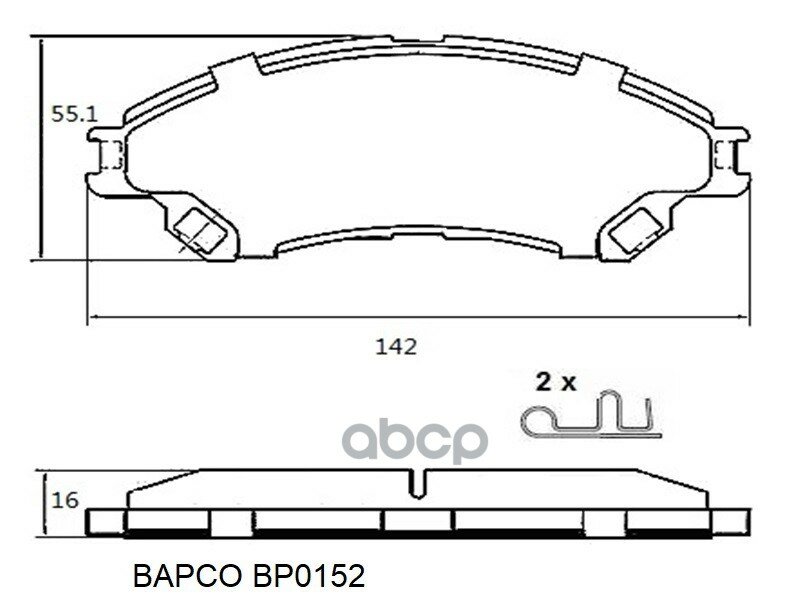 Колодки тормозные BAPCO арт. BP0152