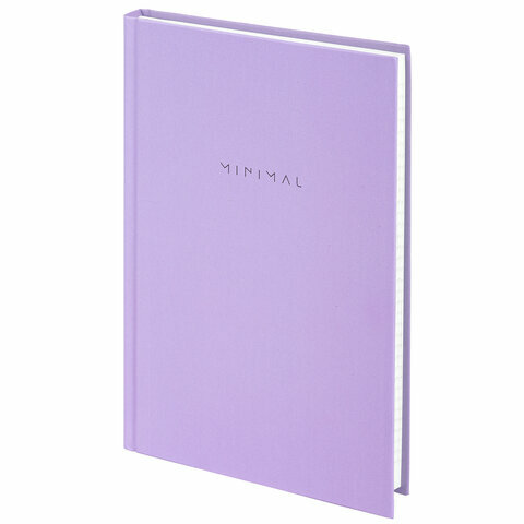 Блокнот А5 134х206 мм, 80 л, твёрдый, клетка, BRAUBERG "Minimal", сиреневый, 116440