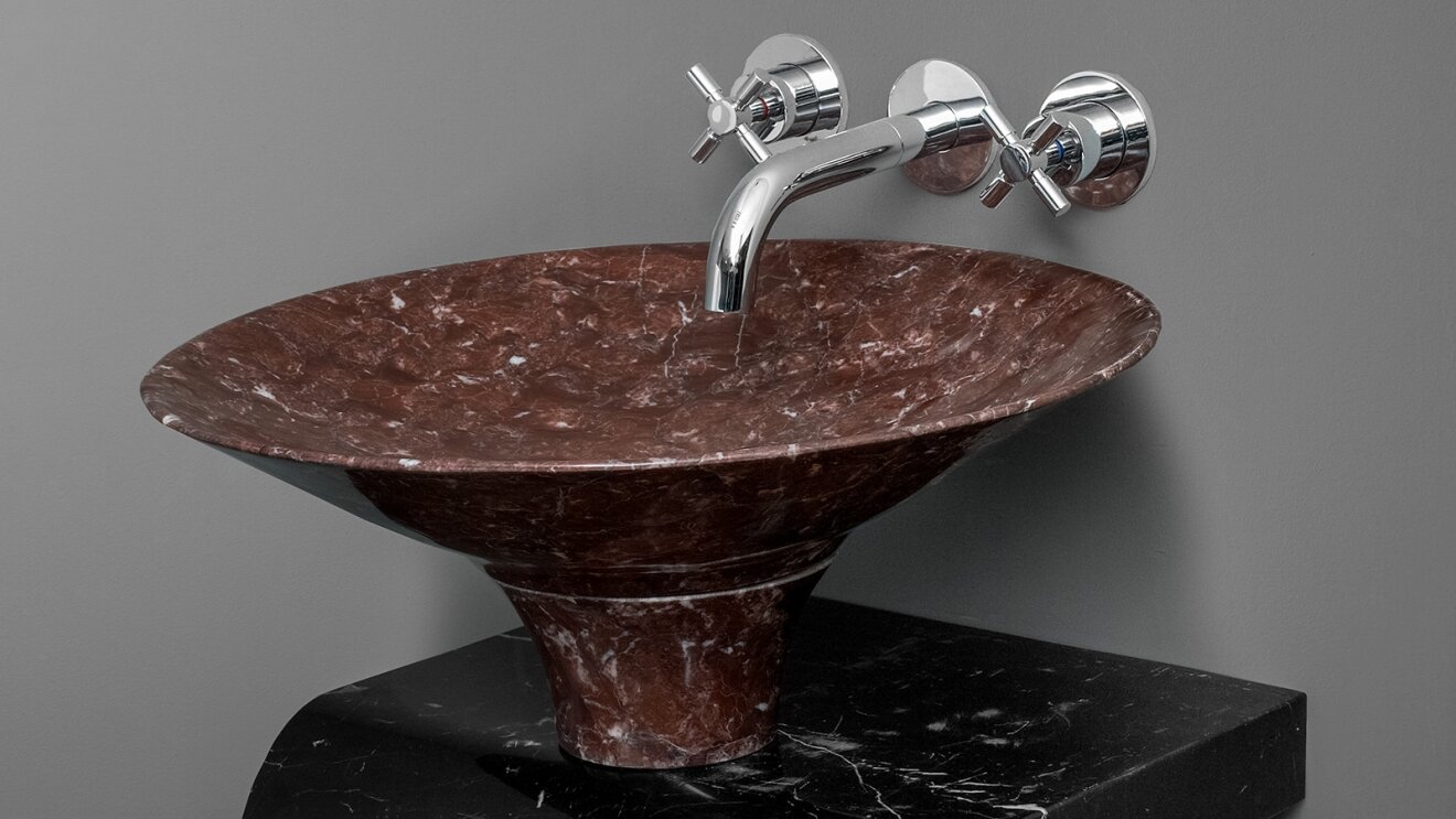 Накладная раковина из красного камня мрамора Flo 015022111