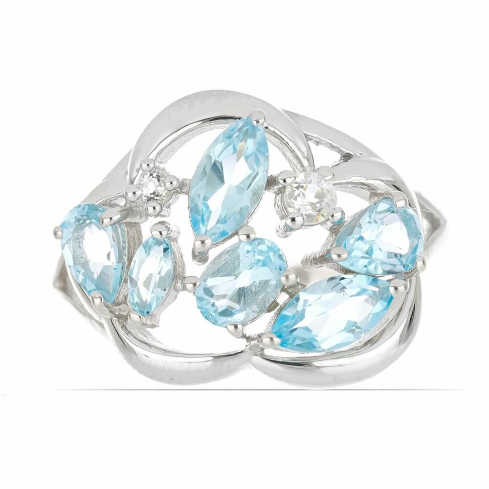 Кольцо, серебро, 925 проба, родирование, топаз