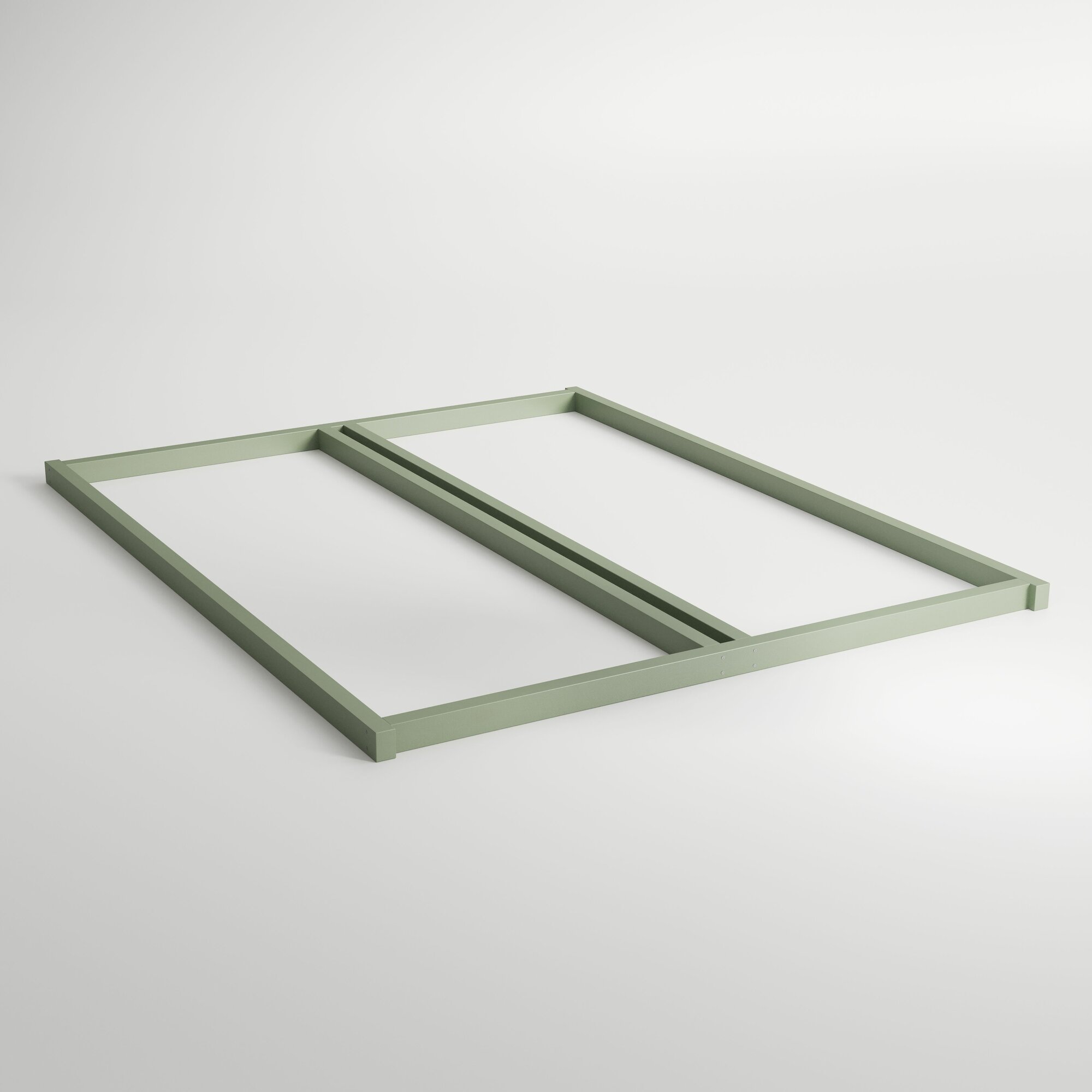 Кровать двуспальнаяв японском стиле, 140х190 см, из массива березы, Hansales, цвет оливковый