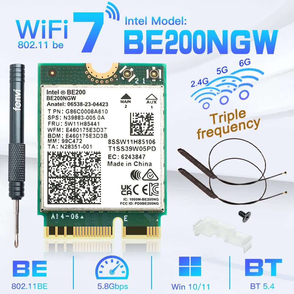 Wi-Fi 7 карта Intel BE200NGW Bluetooth 5.4