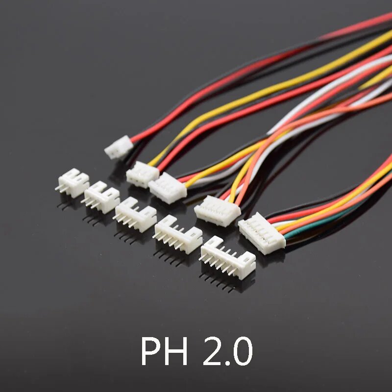 Разъемы SANDOMEY Micro JST PH 2.0 2/3/4/5-контактные 26AWG 10 шт. 2 С, 10cm