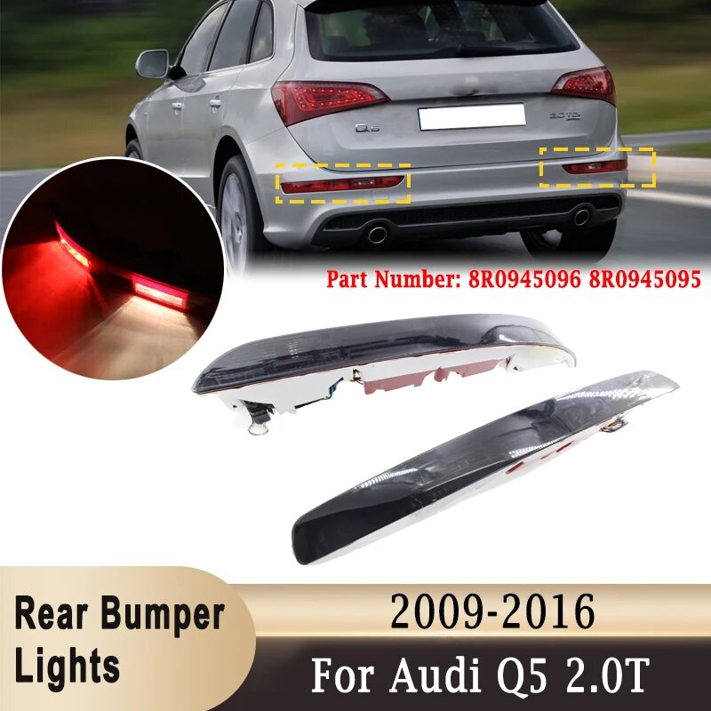 Автомобильный задний бампер, стоп-тормоз, фонарь заднего поворота с 4 проводами лампы для Audi Q5 2009-2016, черный, левый, правый 8R0945096 8R0945095 Right only