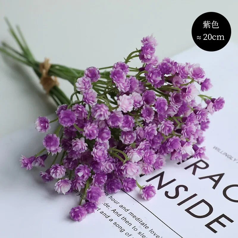 Искусственные гипсофилы из шелка, набор из 3 штук Сиреневый, фиолетовый