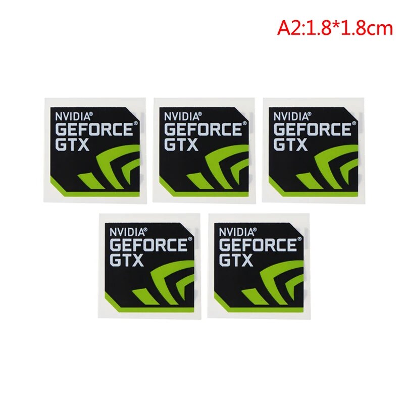 5 шт, наклейки NVIDIA GeForce GTX, цвет A2, 1.8*1.8 см