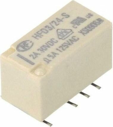 Реле HONGFA HFD3/24-S электромагнитное DPDT Uобмотки 24ВDC 0,5A/125ВAC 2А 1 шт