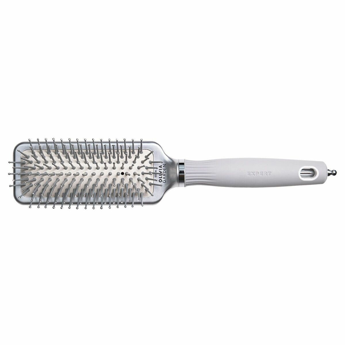 Щетка массажная Olivia Garden Expert Care Rectangular Nylon Bristles Silver S (ID2038)