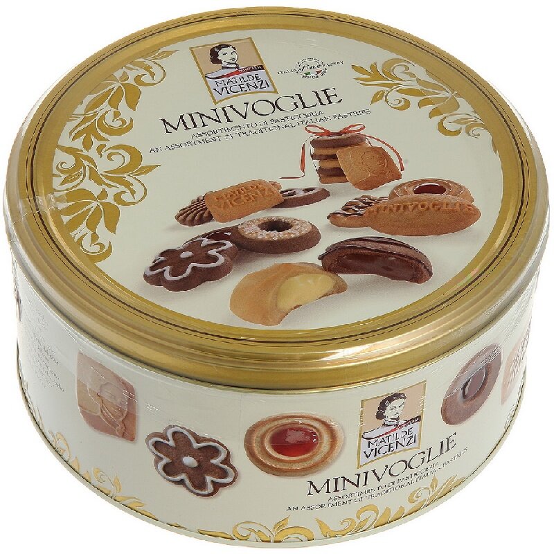 Печенье VICENZI BISCOTTI [5553] Minivoglie Ассорти /жесть/ 500г