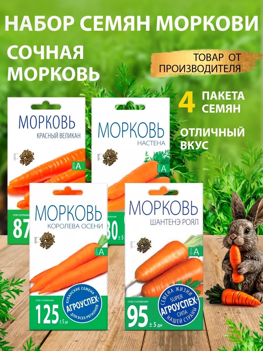 Семена моркови 4 сорта