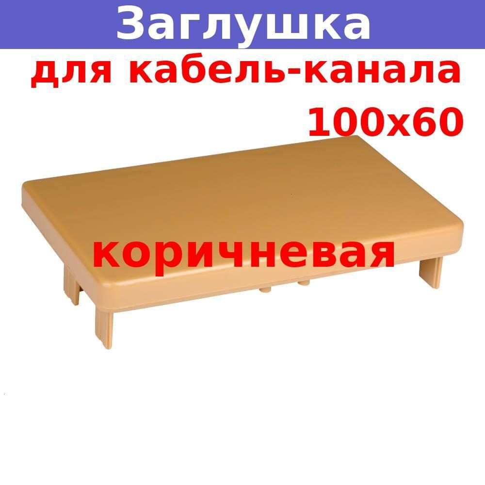 Заглушка ЗГЛ для кабель-канала АБС-пластик РуВинил АБС-пластик 100х40/100х60 мм коричневая