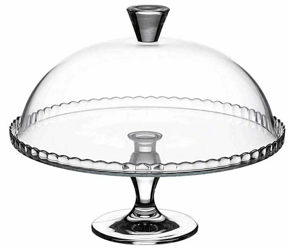Блюдо на ножке с крышкой Patisserie 322мм, упрочненное стекло