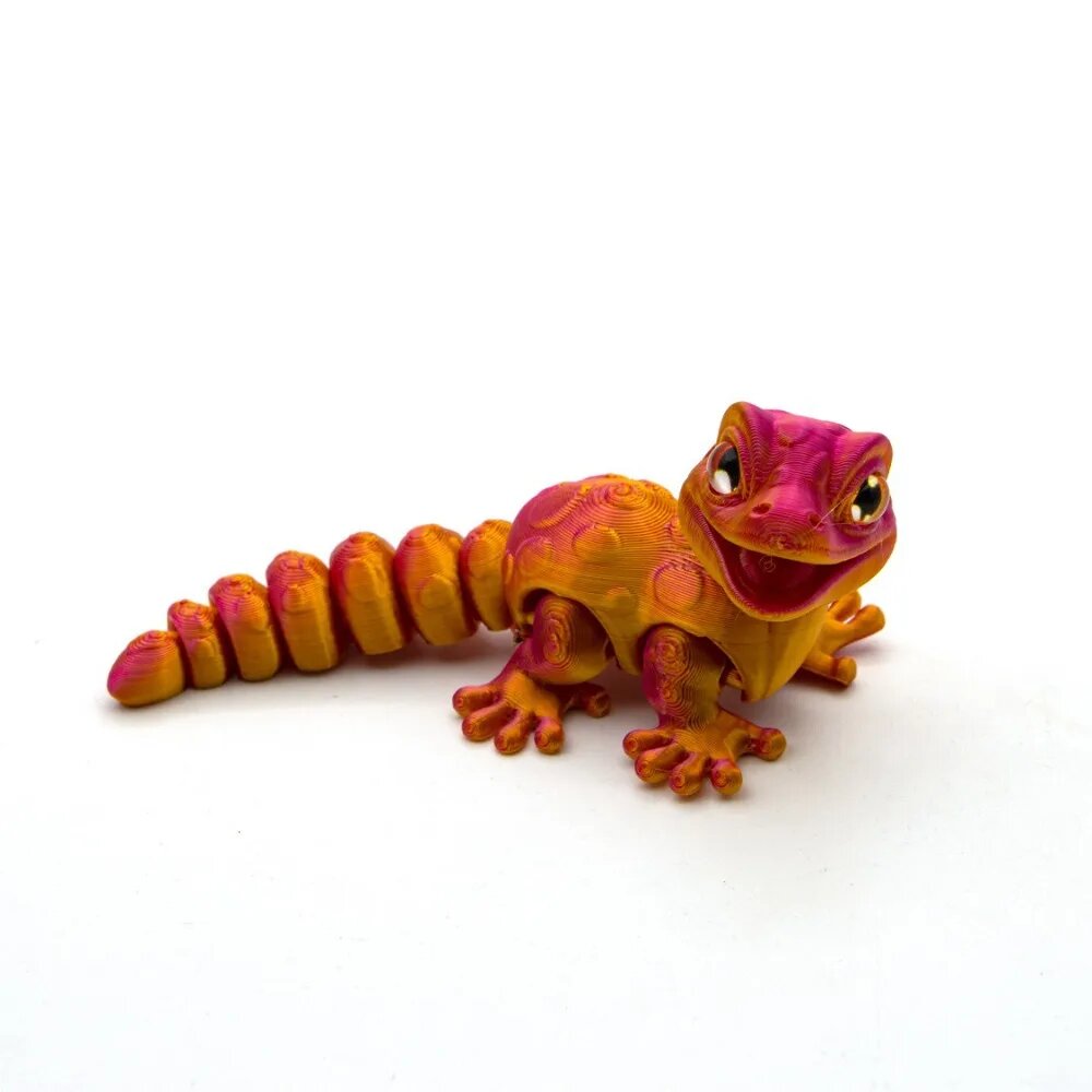 Фигурка ящерицы 3D-печатная, красная