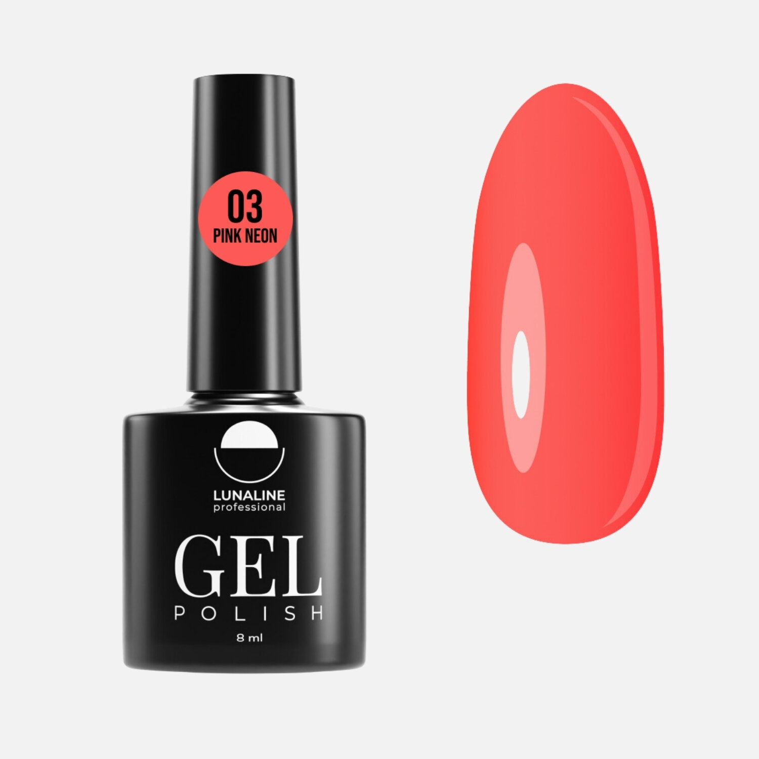 Гель-лак LunaLine Pink Neon №03 8 мл розовый неоновый эффект
