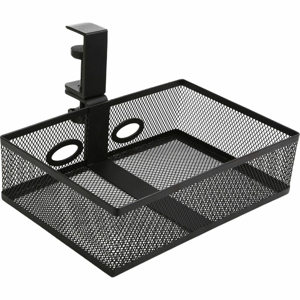 Полка без сверления для хранения офисных принадлежностей и личных вещей, - Черное сетчатое дно