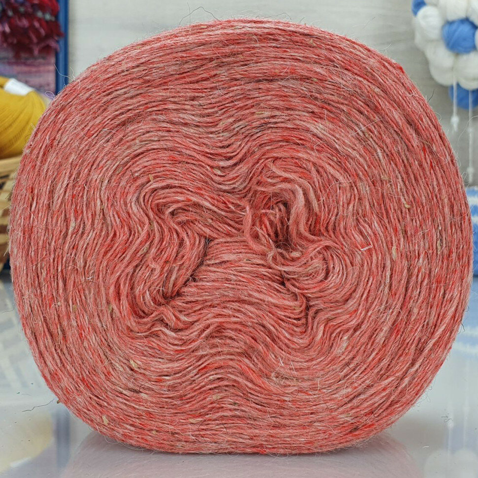 Пряжа Рассказовская меринос 04 коралл (2 мотка)