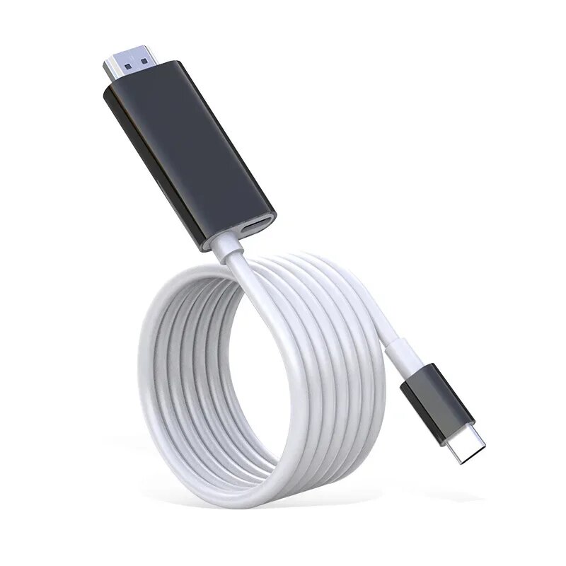 Duorem Кабель-переходник USB Type C на HDMI для Nintendo Switch Black and White