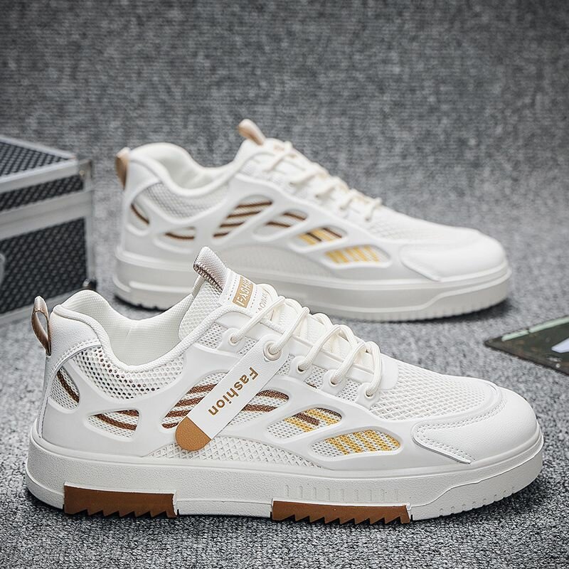 MOOCIE Мужская спортивная обувь летняя дышащая белая мужская сетчатая мужская модная универсальная повседневная модная обувь сетчатая обувь спортивная обувь