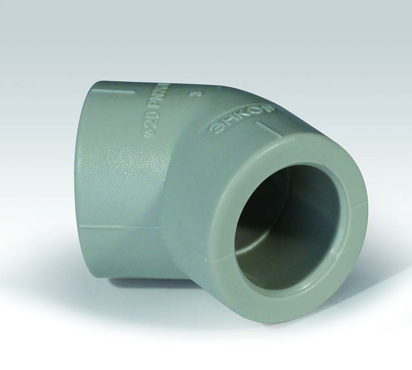 Уголок PPR ф 40мм угол 45° (10/180) серый