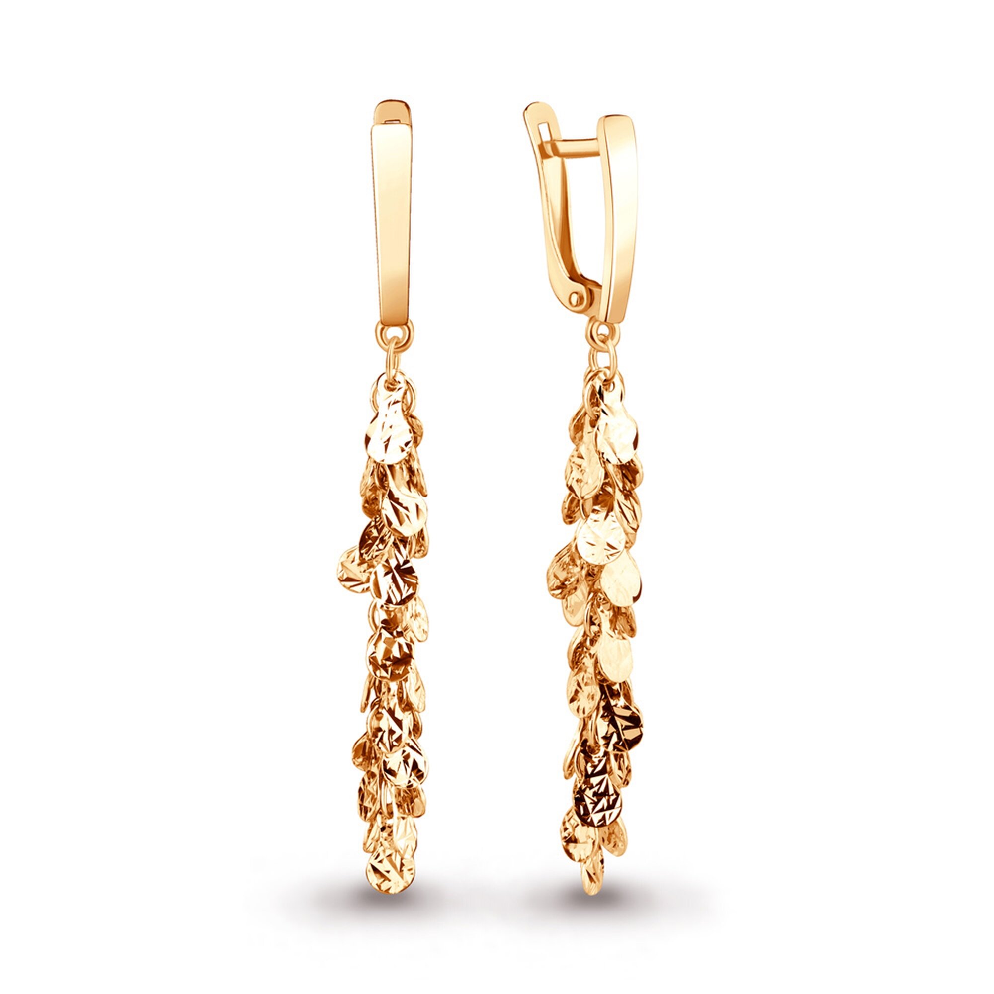 Серьги, серебро, 925 проба, золочение