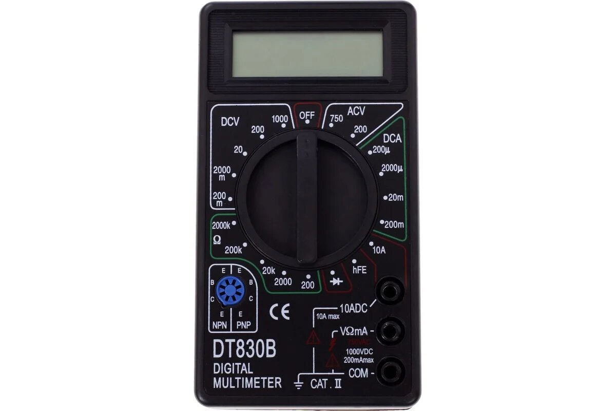 WHDZ мультиметр цифровой DT830B, напряжение, ток, сопротивление