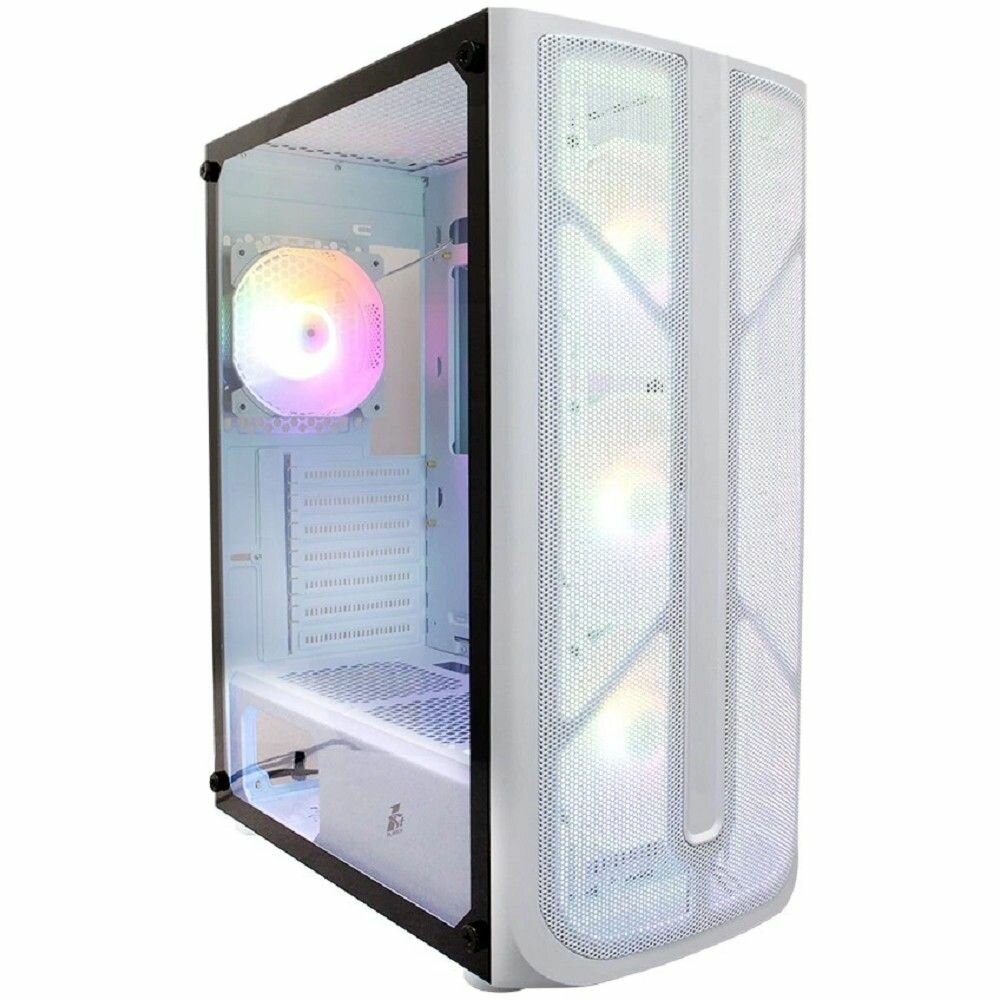 1STPLAYER Корпус FIREBASE X4 White ATX, TG 4x120mm LED fans inc. X4 - WH - 4F1 - W