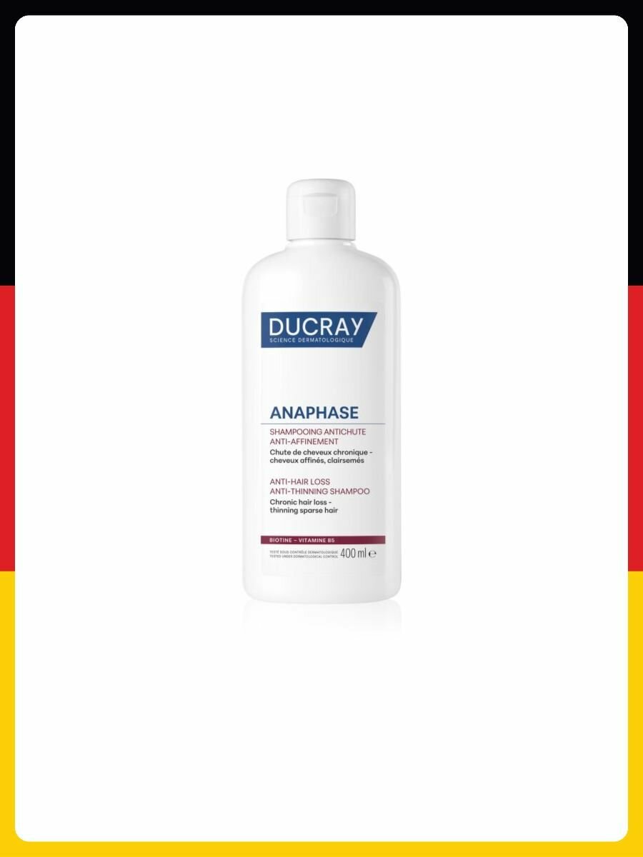 Шампунь для волос Ducray Anaphase+ Anti-Hair Loss Anti-Thinning Shampoo strengthening and revitalizing shampoo against hair loss, 400 мл
