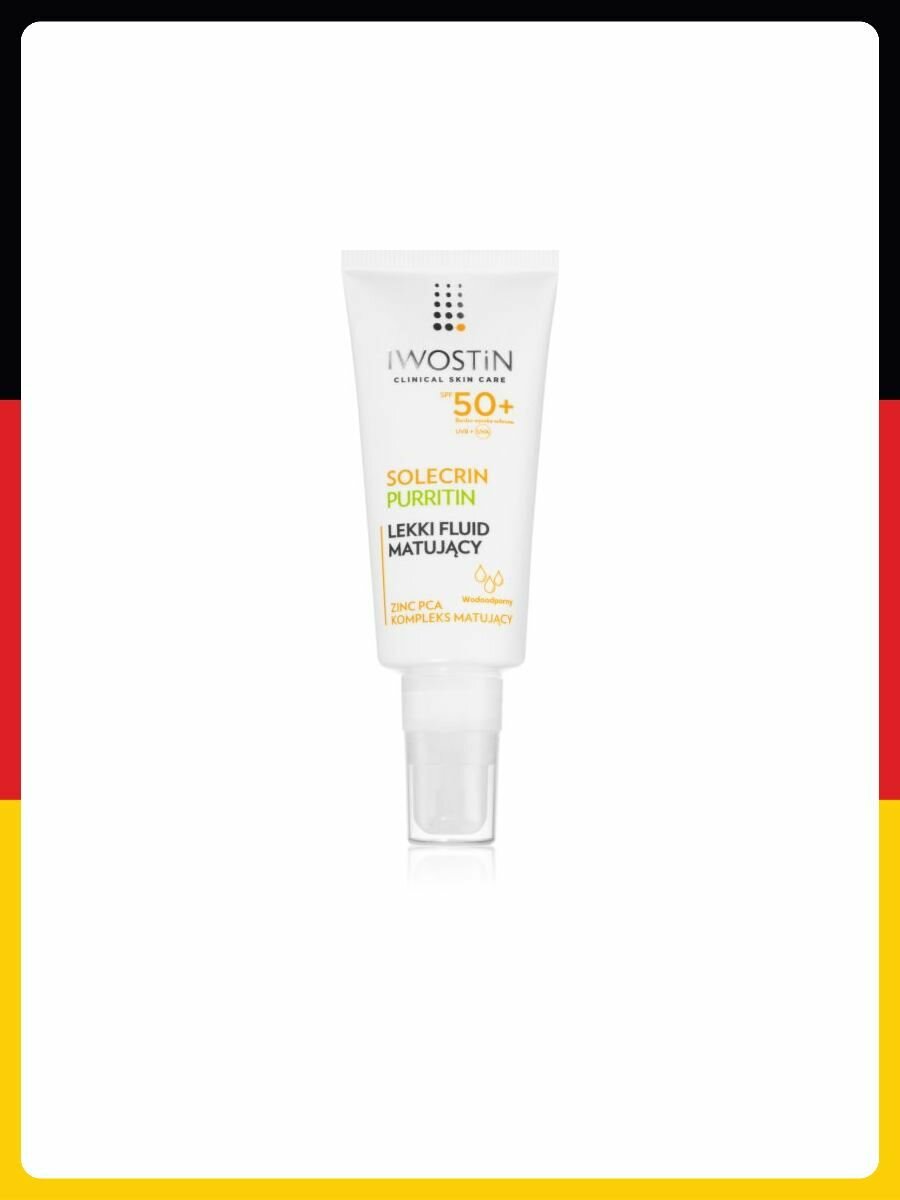 Тональный крем IWOSTiN Solecrin mattifying fluid for oily skin SPF 50+, 40 мл