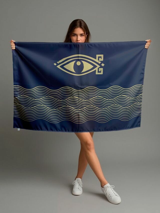 Флаг Древнего Египта, 70х105 см на сетке для флагштока